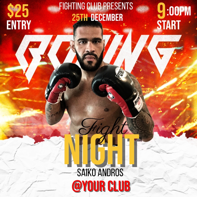 Boxing Template | PosterMyWall