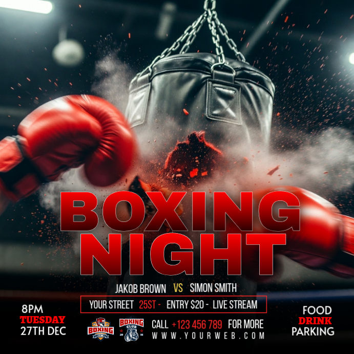 Boxing Event Instagram Post Template | PosterMyWall
