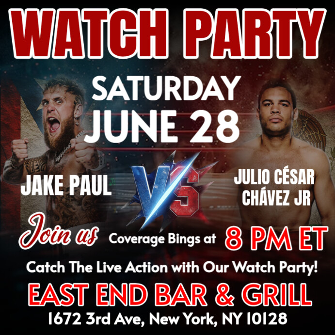 Plantilla de Boxing Fight Jake Paul Vs Julio César Chávez Jr Watch ...