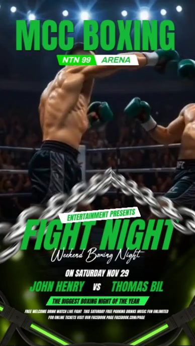 Boxing fight night Template | PosterMyWall