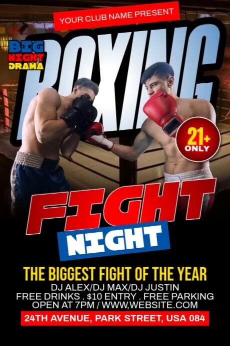 Boxing Fight Night Template | PosterMyWall