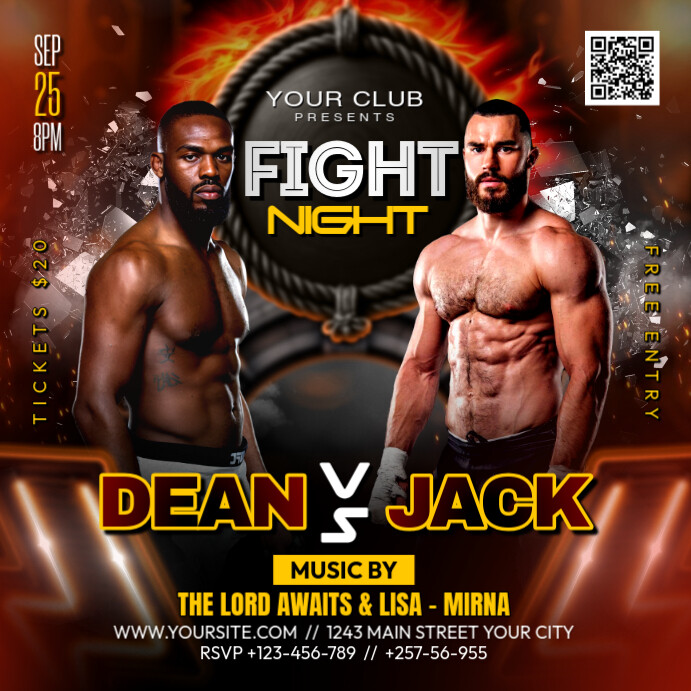 boxing fight night flyer Template | PosterMyWall