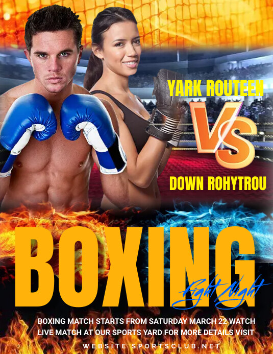 Copy of boxing fight night party flyers | PosterMyWall