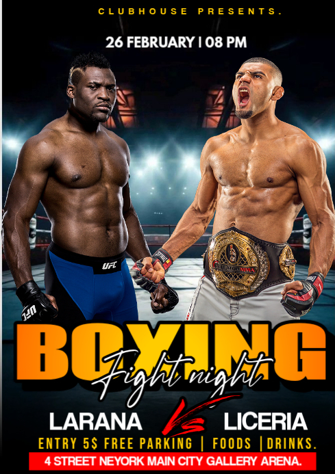 boxing fight night posters Templat | PosterMyWall