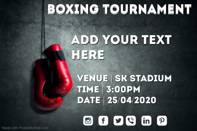 Plantilla de Flyer de Boxeo de | PosterMyWall