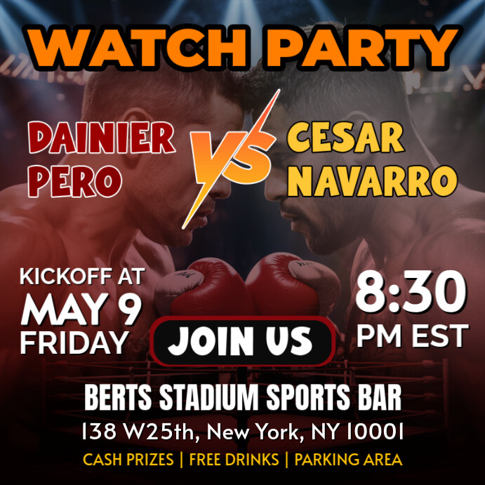 Copia de Boxing Match Dainier Pero Vs Cesar Navarro Watch Party ...
