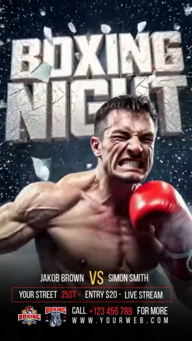 Boxing Match Promotion Instagram Reel Video Template | PosterMyWall