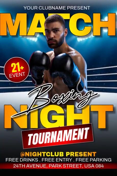 Boxing Night Tournament Template | PosterMyWall
