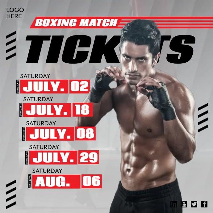 Boxing Schedule Video Template | PosterMyWall