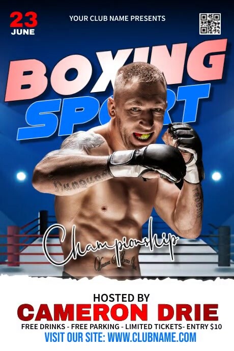 Boxing Sport Championship Template | PosterMyWall