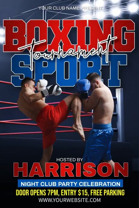 Plantilla de Boxing Sport Tournament | PosterMyWall