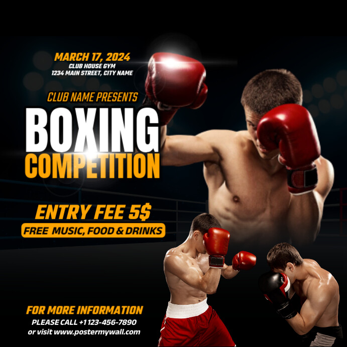 Boxing Sports Competition Template | PosterMyWall