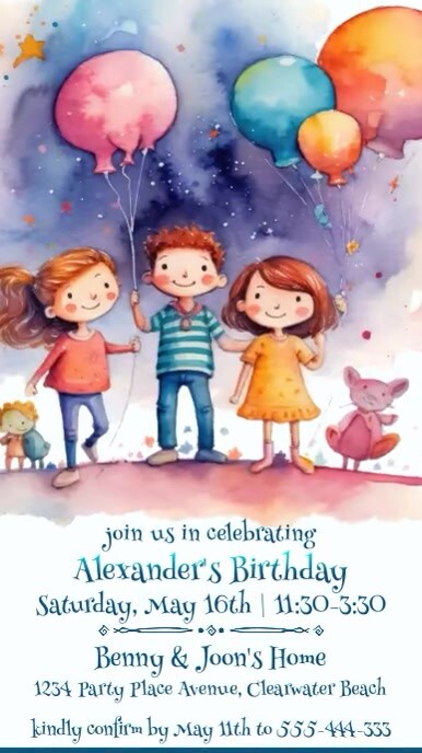 Boy's Birthday Party Invitation Template | PosterMyWall