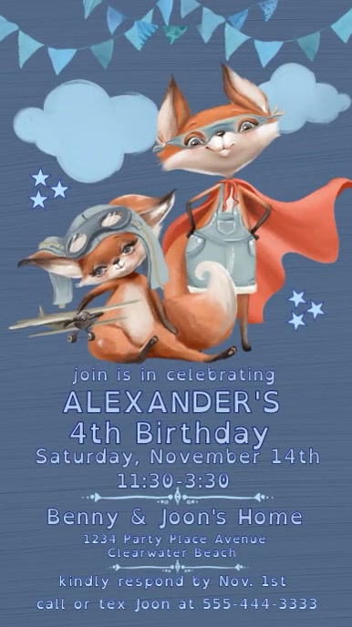 Boy's Birthday Party Invitation Template | PosterMyWall