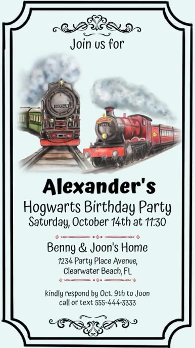 Copy of Boy's Train Theme Birthday Party Invitation | PosterMyWall
