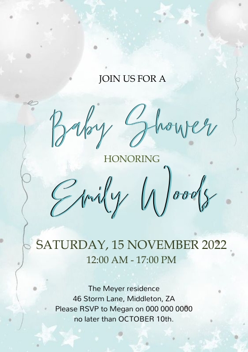 BOY baby shower Invitation Template | PosterMyWall