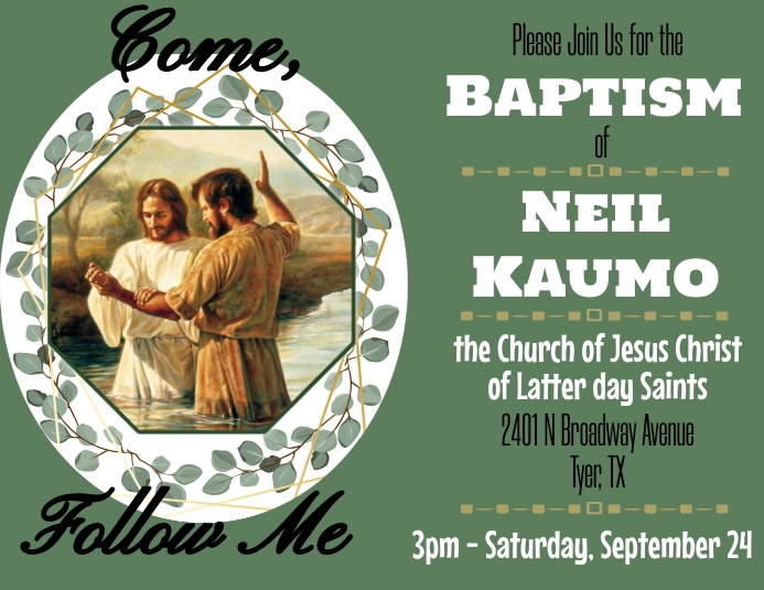 Copy of Boy/Male Baptism Announcement | PosterMyWall