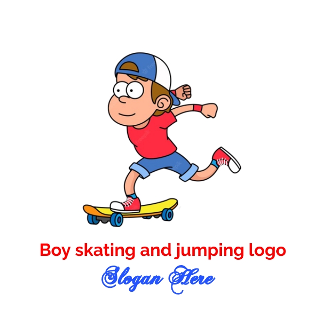 Boy skating and jumping Logo Template | PosterMyWall