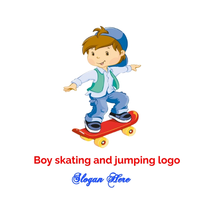 Boy skating and jumping Logo Template | PosterMyWall