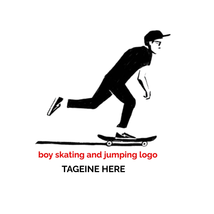 Boy skating and jumping Logo Template | PosterMyWall