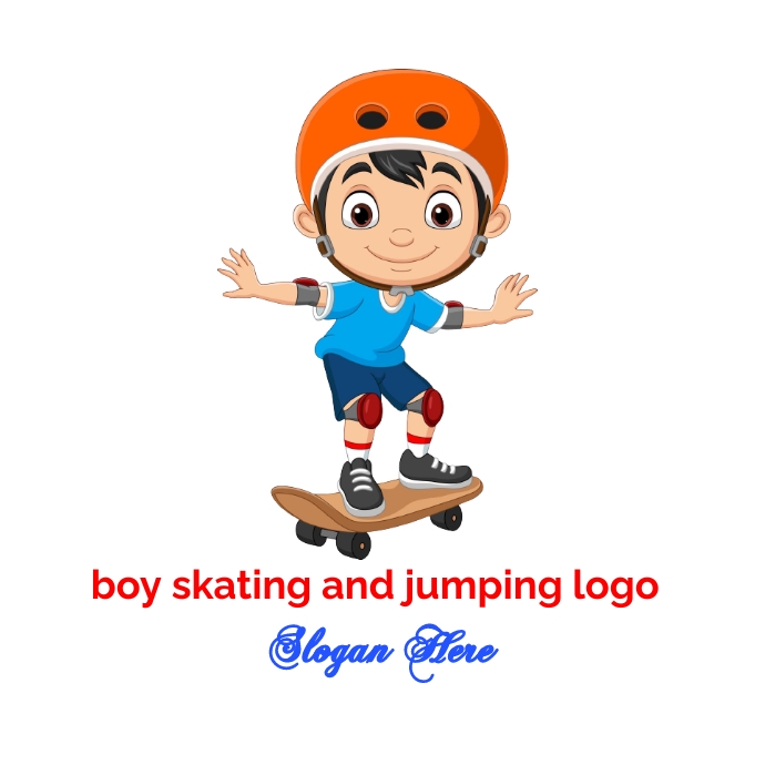 Boy skating and jumping Logo Template | PosterMyWall