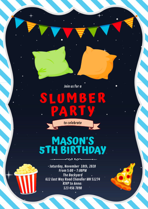 Boys Sleepover Invitation Template THE SIMPSONS AND BART SIMPSON