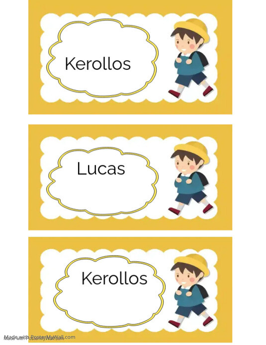 Copy of Boys name tag | PosterMyWall