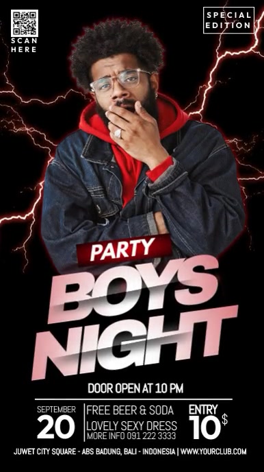 Copy of Boys Night Party | PosterMyWall