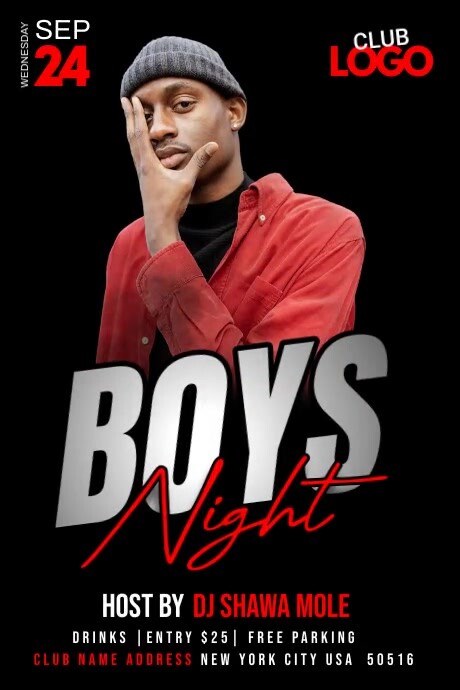 Copy of Boys Night Party | PosterMyWall