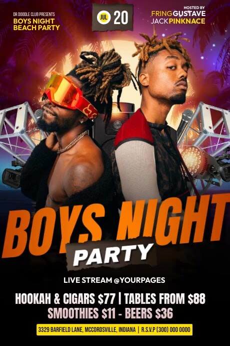 Plantilla de Boys Night Party Video | PosterMyWall