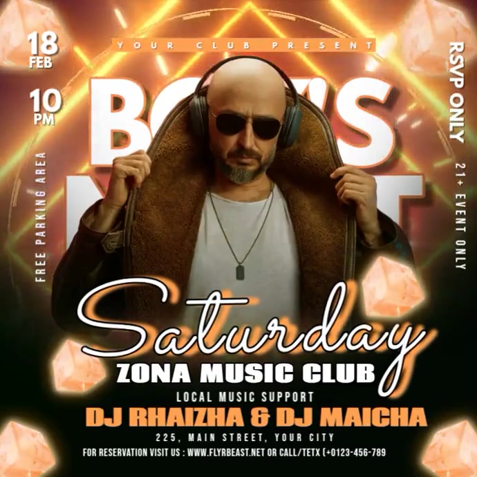 Boys Night Saturday Disco Party ads Template | PosterMyWall
