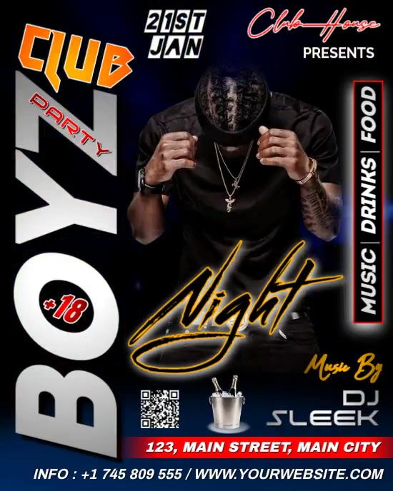 Plantilla de BOYZ CLUB NIGHT PARTY FLYER TEMPLATE | PosterMyWall
