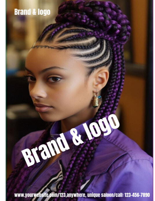 Braiding hairstyle advert template | PosterMyWall