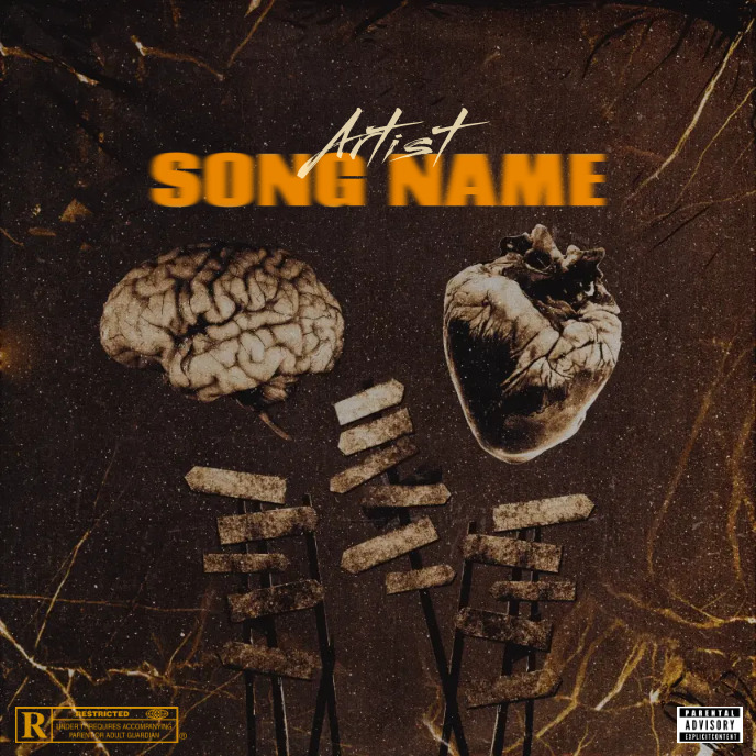 BRAIN Album Cover heart art trap mixtape rap | PosterMyWall