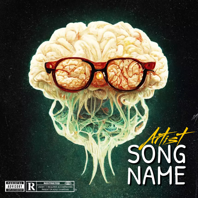 BRAIN Album Cover heart art trap mixtape rap Template | PosterMyWall