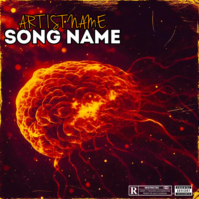 Copy of BRAIN Album Cover heart art trap mixtape rap | PosterMyWall