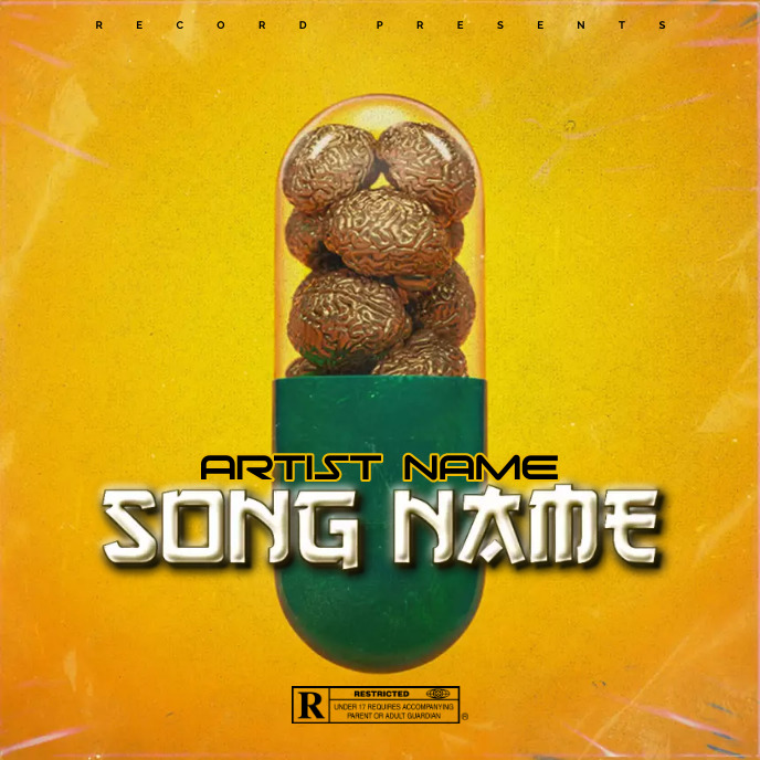 Copy of BRAIN Album Cover heart art trap mixtape rap | PosterMyWall