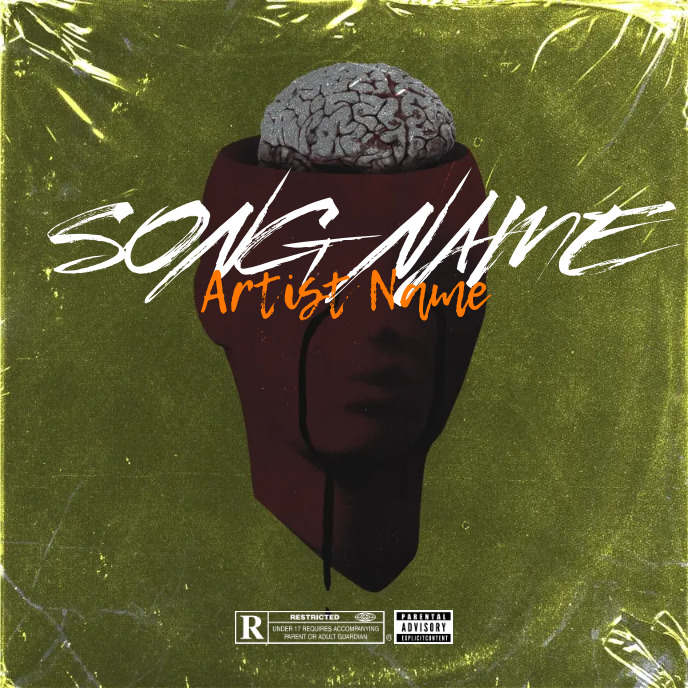 BRAIN Album Cover heart art trap mixtape rap Template | PosterMyWall