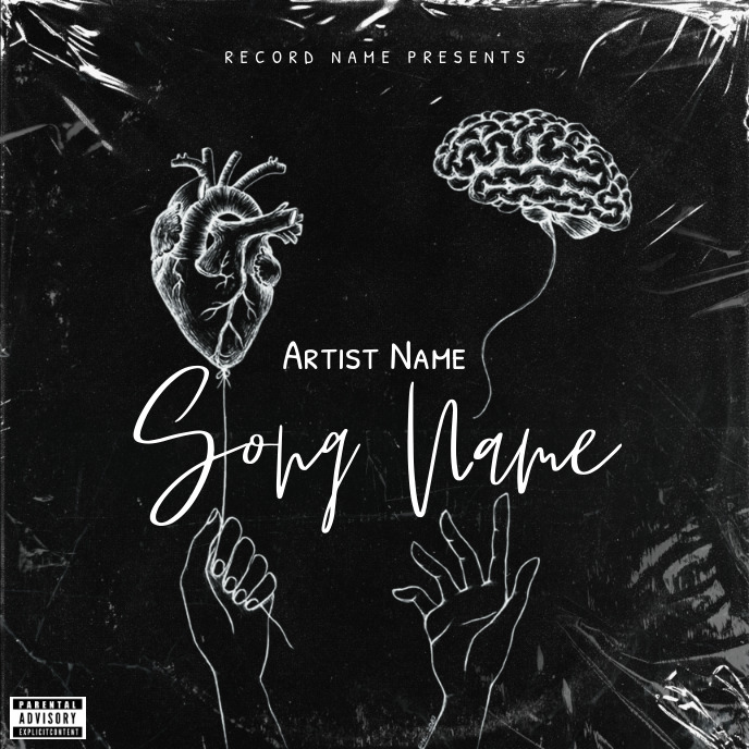 BRAIN Album Cover heart art trap mixtape rap Template | PosterMyWall