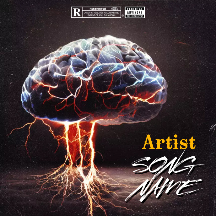Brain cover album template design art rap | PosterMyWall