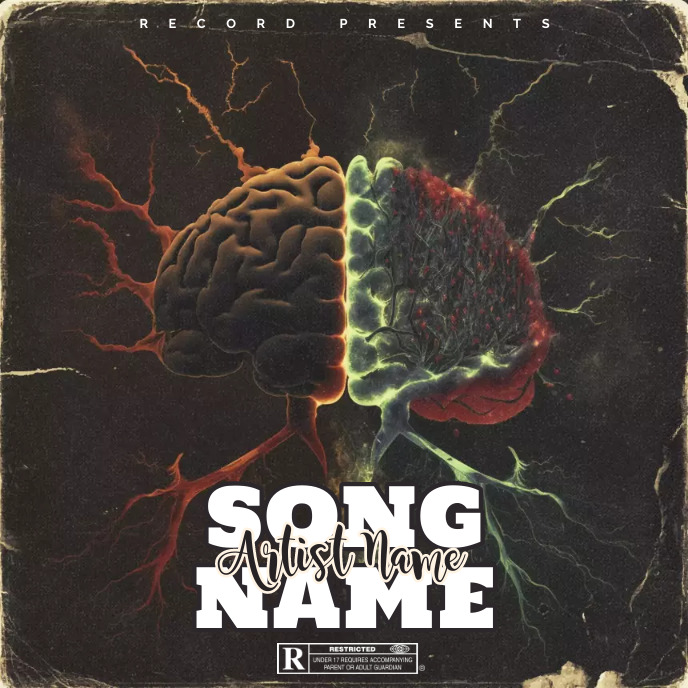 BRAIN heart Album Cover art trap mixtape rap Template | PosterMyWall