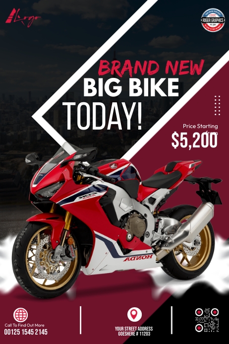 Brand New Bike Template | PosterMyWall