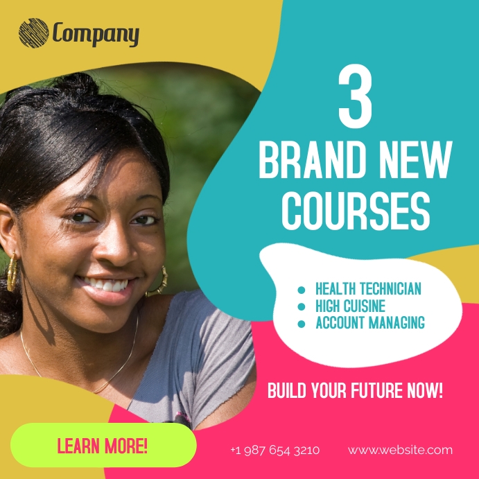 Brand new courses educational university ad Template | PosterMyWall