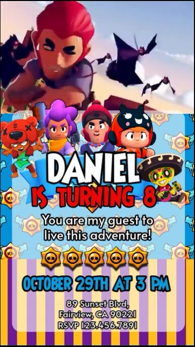 brawl stars Invitation Template | PosterMyWall