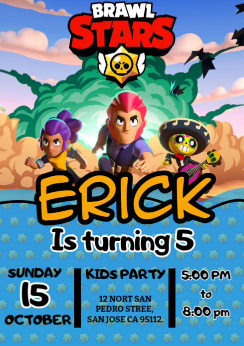 Plantilla de brawl stars invitation | PosterMyWall