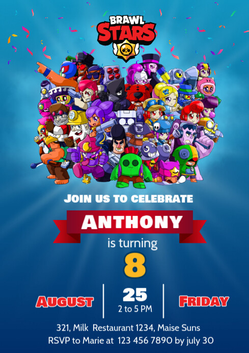 Brawl Stars Invitation Template | PosterMyWall