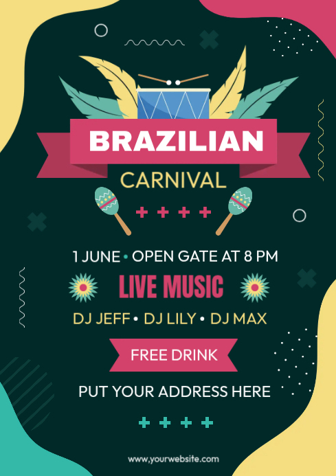 Brazilian Carnival Event Template | PosterMyWall