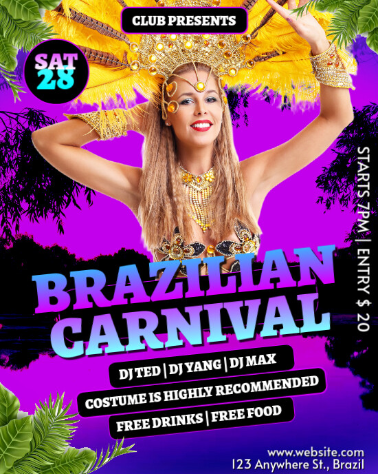 Brazilian Carnival Flyer Template | PosterMyWall