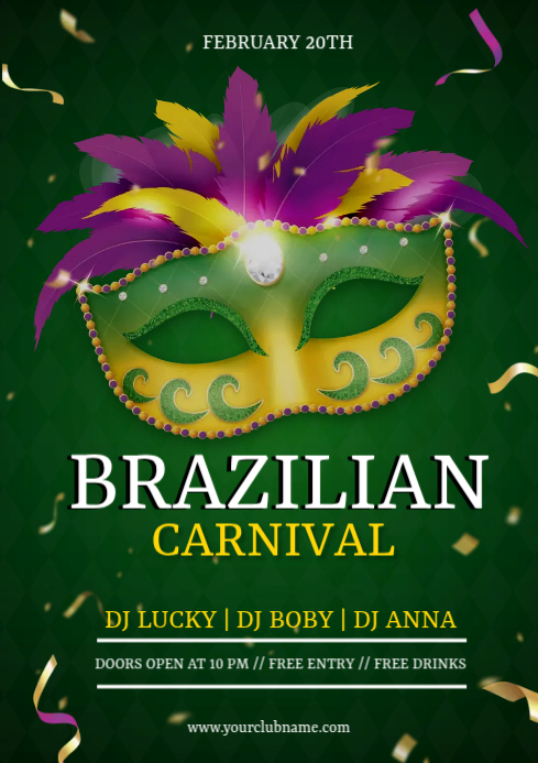 Brazilian Carnival Party Event Ads Template | PosterMyWall