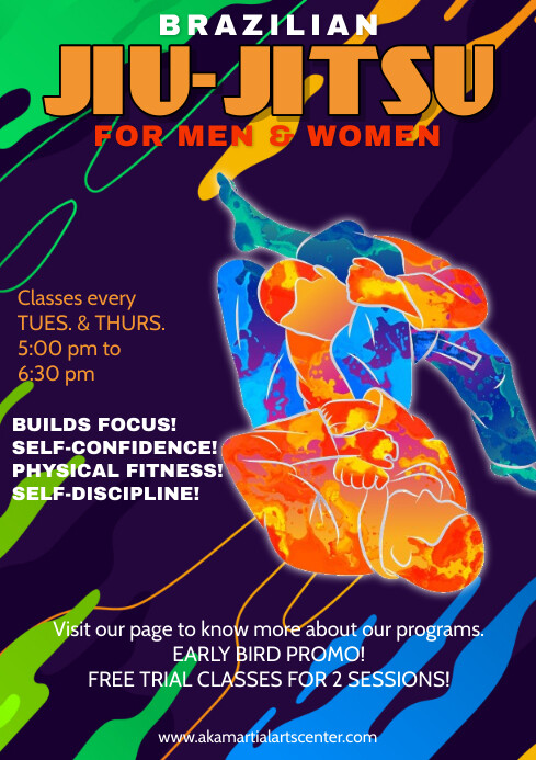 Modèle Brazilian Jiu-Jitsu Class Poster Flyer | PosterMyWall